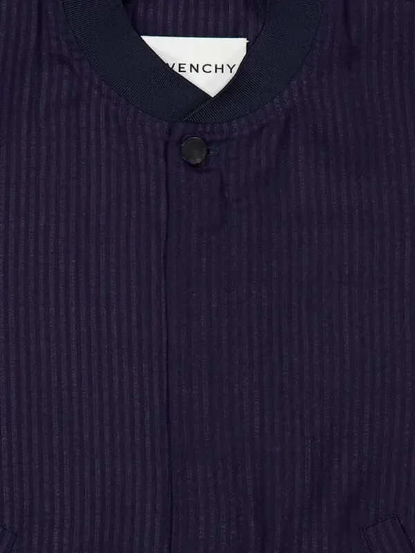 Givenchy Pinstriped Wool-blend Bomber Jacket With High Neck And Elasticated Cuffs