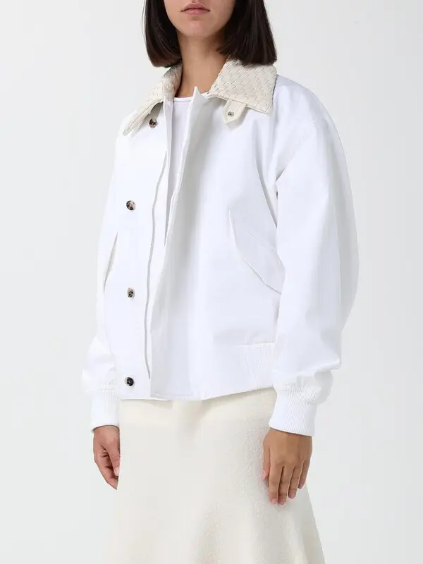 Bottega Veneta Cotton Shirt-style Bomber Jacket With Fur Collar