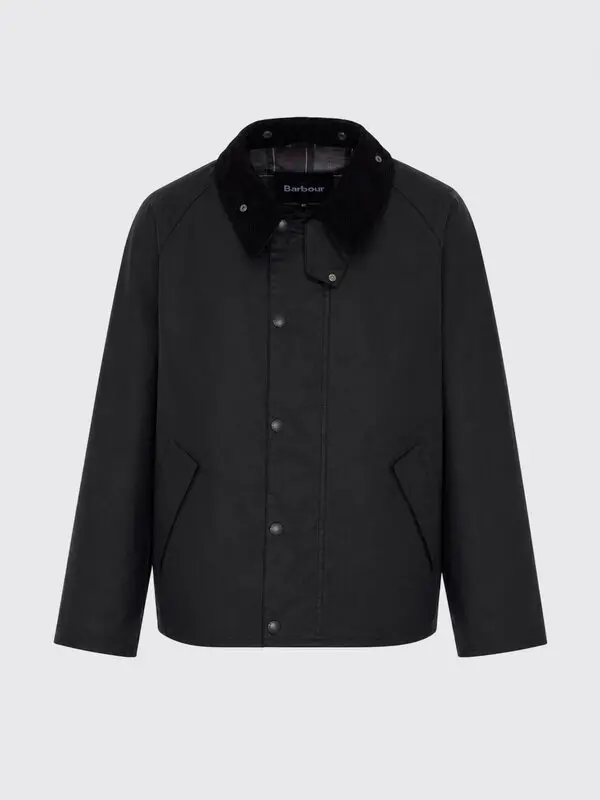 Barbour Transport Short Waxed Cotton Jacket With Corduroy Collar