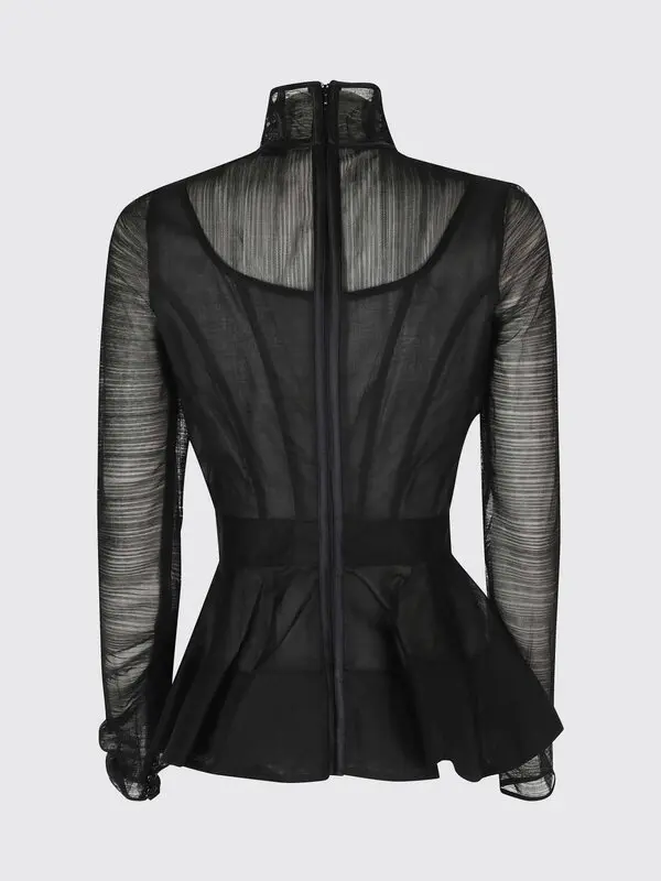Elisabetta Franchi High-neck Long-sleeved Tulle Evening Top