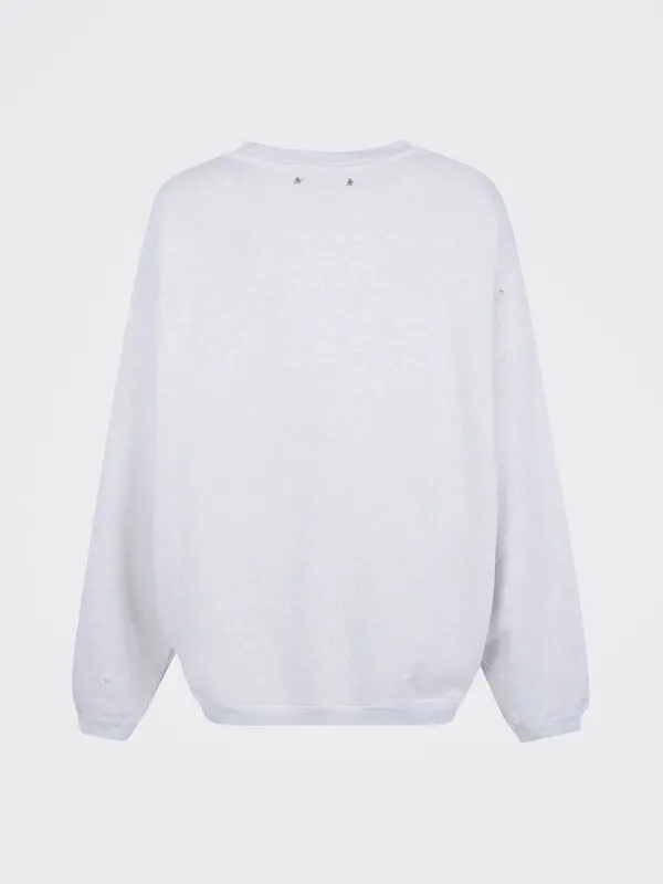 GOLDEN GOOSE Oversized Cotton Sweatshirt With Contrast Logo And Dropped Shoulders