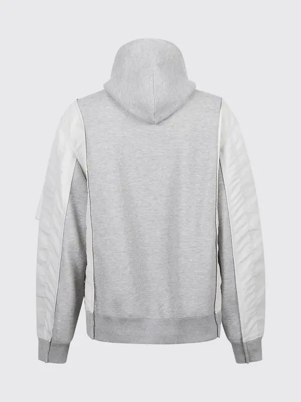Sacai Zipped Cotton Hoodie With Slit Pockets