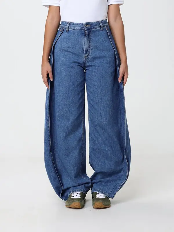 Loewe High-waisted Wide-leg Baggy Jeans In Cotton Denim