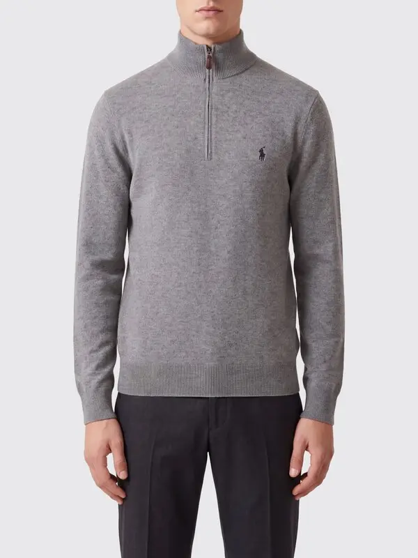 Polo Ralph Lauren Half-zip Wool Turtleneck Sweater With Pony Logo - Grey