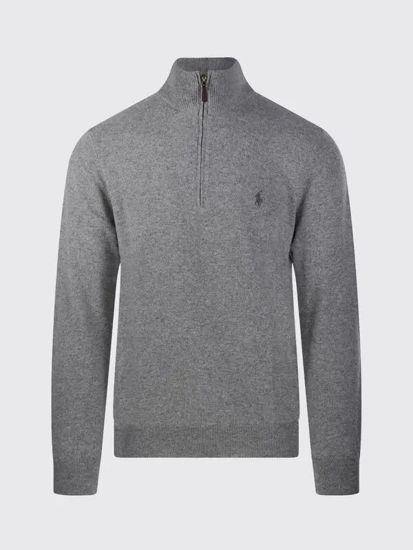 Polo Ralph Lauren Half-zip Wool Turtleneck Sweater With Pony Logo - Grey