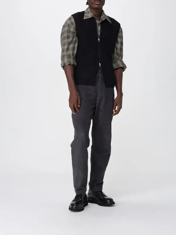 Universal Works Wool Vest With Bomber Collar And Patch Pockets