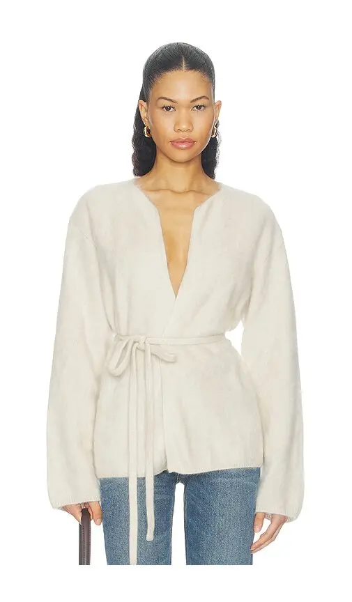Soft Goat Brushed Cardigan In . Also