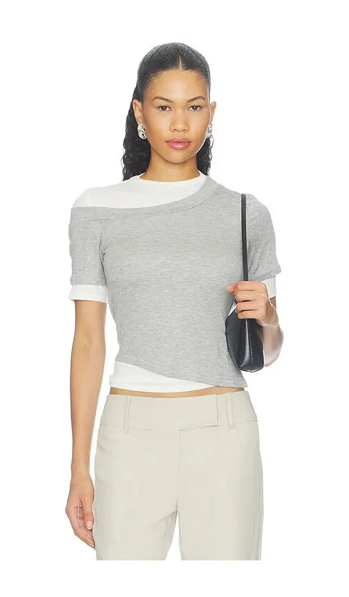 THE LINE BY K Reef Layered Ribbed Shortsleeve Top In . Also