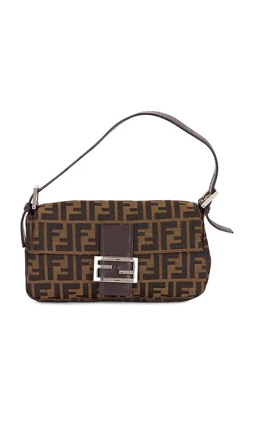 FWRD RENEW Fendi Zucca Baguette Shoulder Bag - Brown