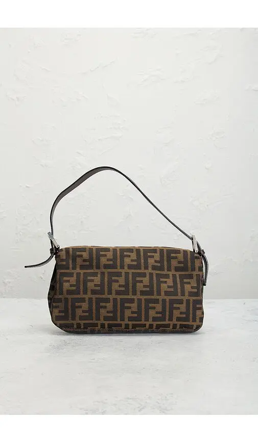 FWRD RENEW Fendi Zucca Baguette Shoulder Bag - Brown