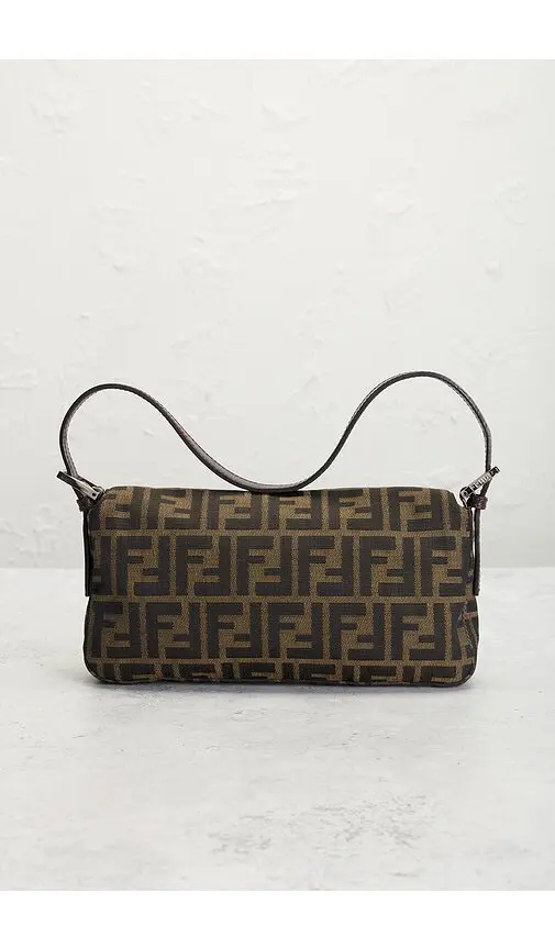 FWRD RENEW Fendi Zucca Baguette Shoulder Bag - Brown