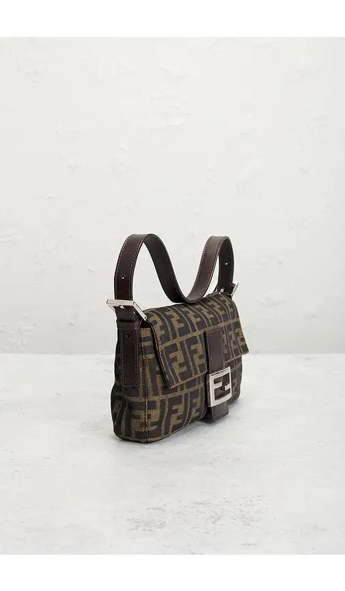 FWRD RENEW Fendi Zucca Baguette Shoulder Bag - Brown