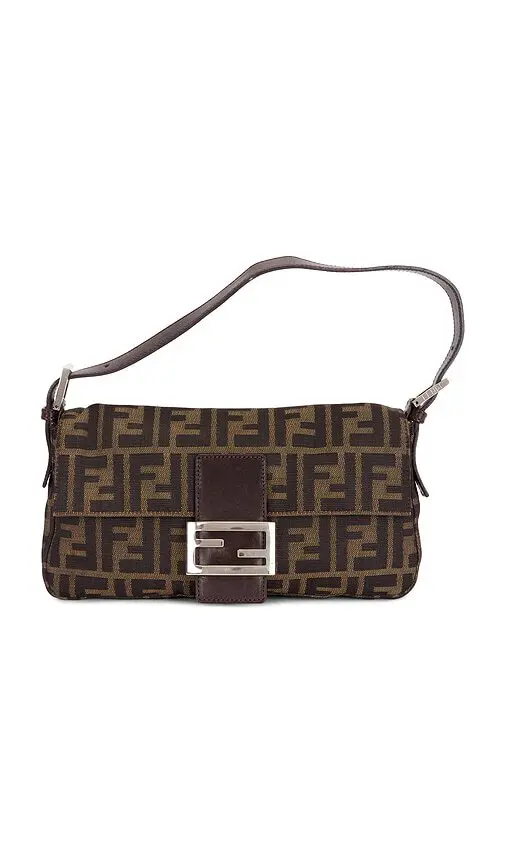 FWRD RENEW Fendi Zucca Baguette Shoulder Bag - Brown