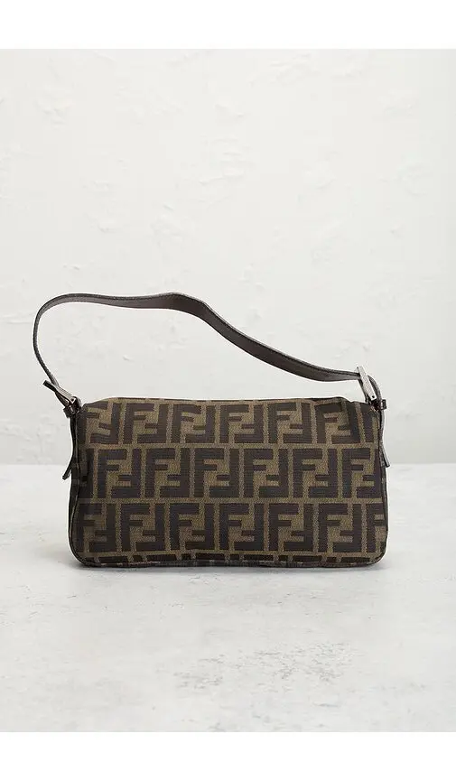 FWRD RENEW Fendi Zucca Baguette Shoulder Bag - Brown