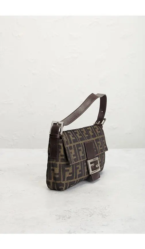 FWRD RENEW Fendi Zucca Baguette Shoulder Bag - Brown