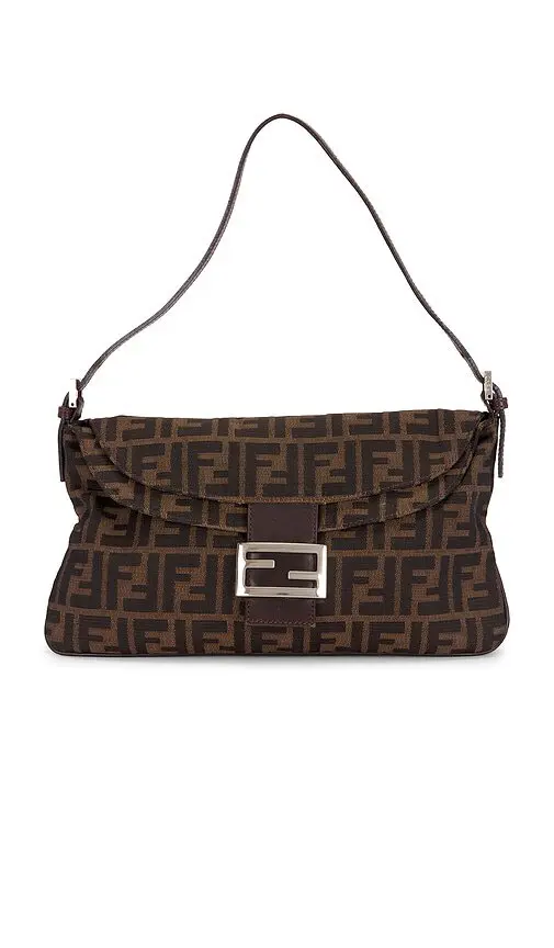 FWRD RENEW Fendi Zucca Baguette Shoulder Bag - Brown