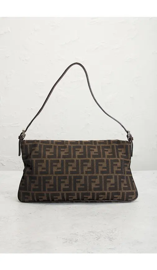 FWRD RENEW Fendi Zucca Baguette Shoulder Bag - Brown