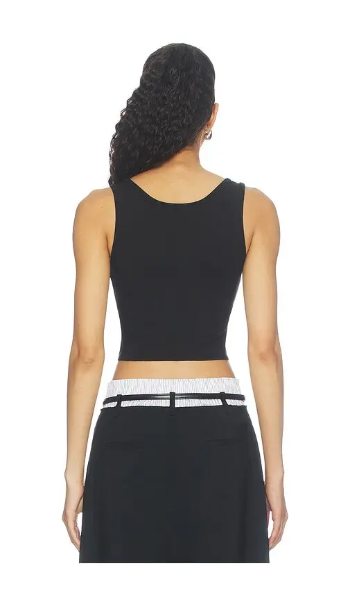WAO Cropped Rib Tank In . Also - Black