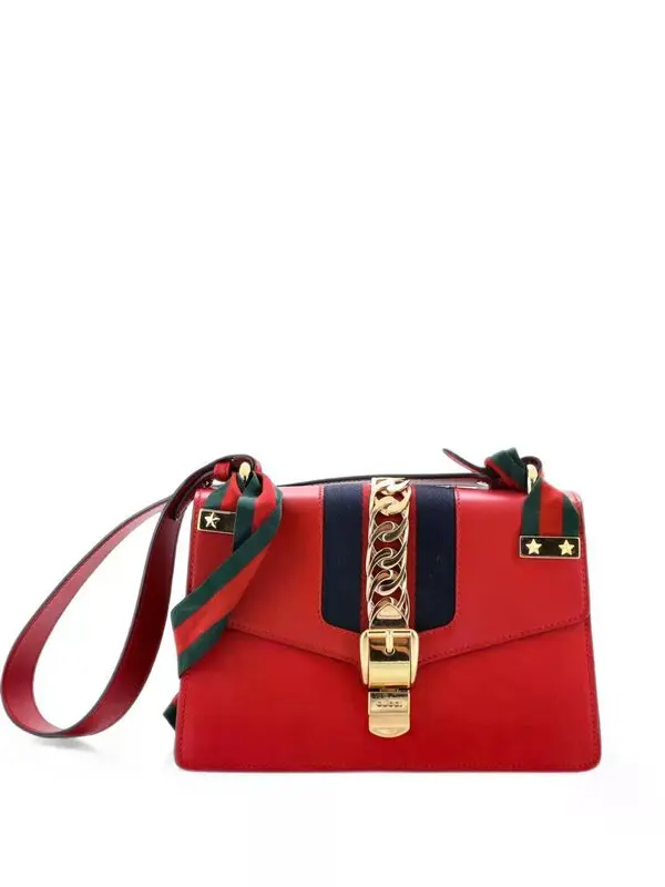Gucci Sylvie Leather Small Shoulder Bag - Red