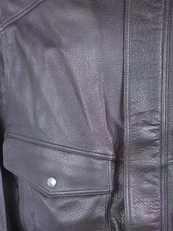 DUNST Elasticated-hem Leather Jacket