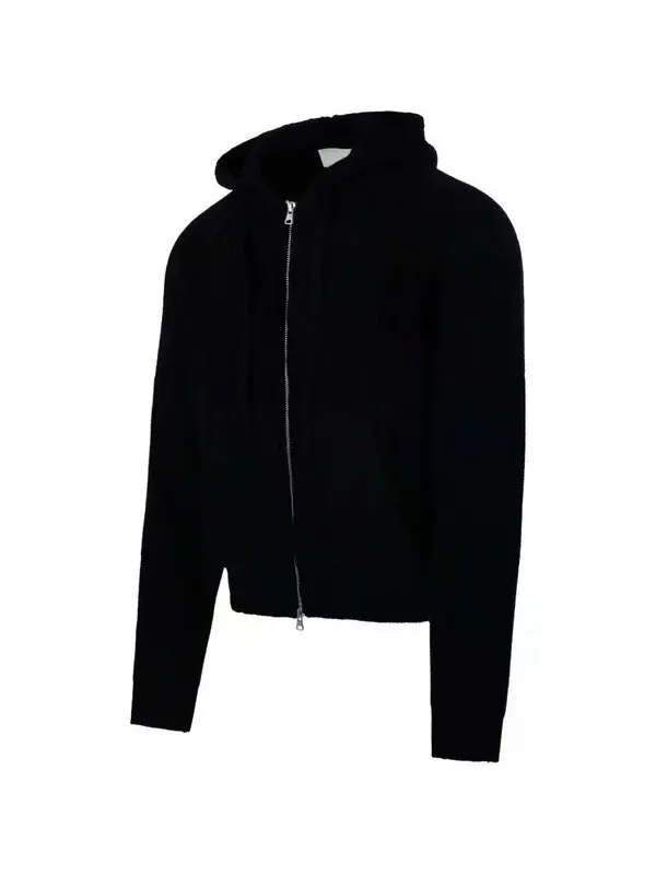 DUNST Ribbed-knit Zip-up Hoodie