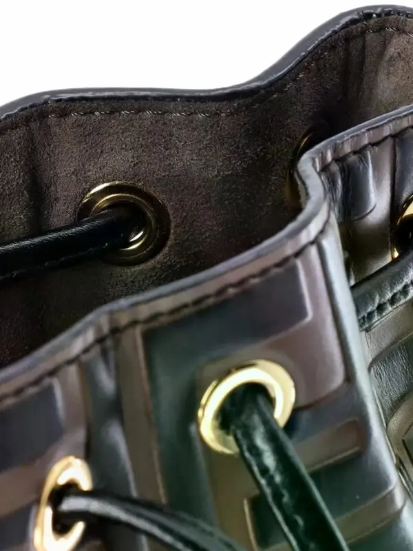 Fendi Mon Tresor Zucca Embossed Leather Mini Bucket Bag