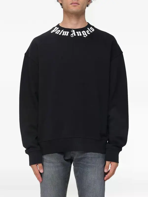 Palm Angels Logo-neck Sweatshirt - Black