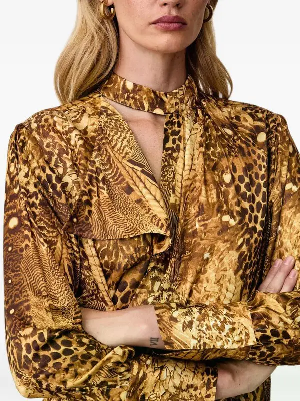 ALLSAINTS Animal-print Twisted Blouse