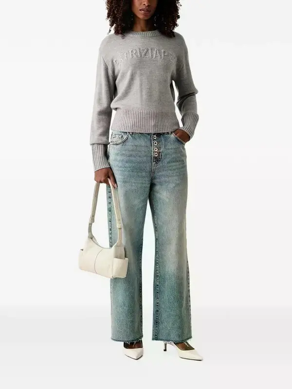 Patrizia Pepe Bead-embellished Logo Sweater
