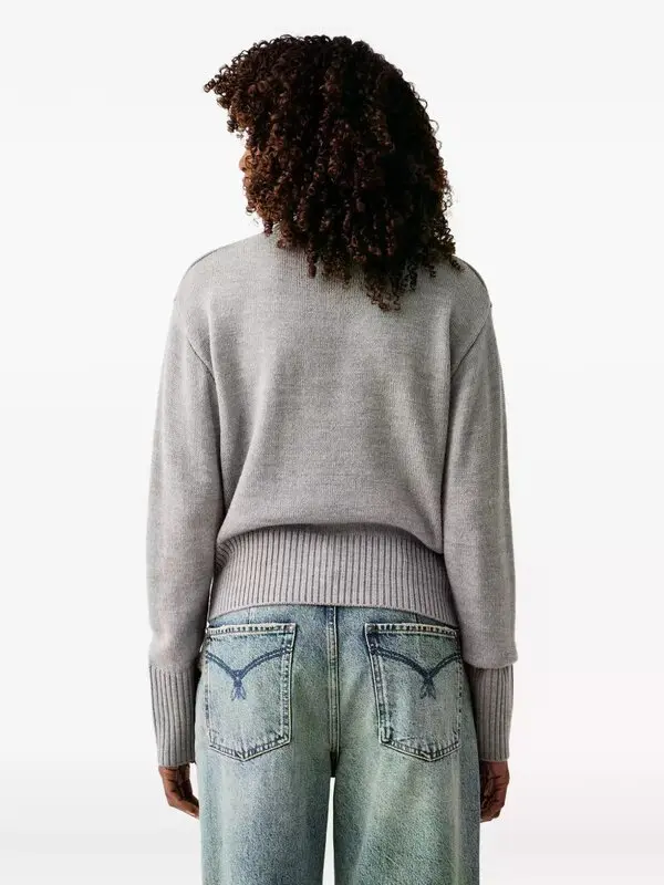 Patrizia Pepe Bead-embellished Logo Sweater