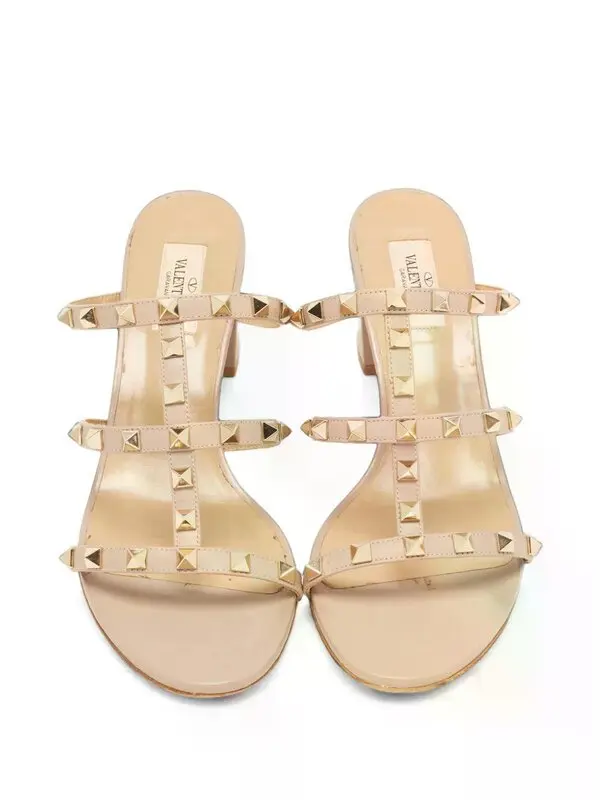 Valentino Garavani Rockstud Block Heel Leather Sandals - Pink