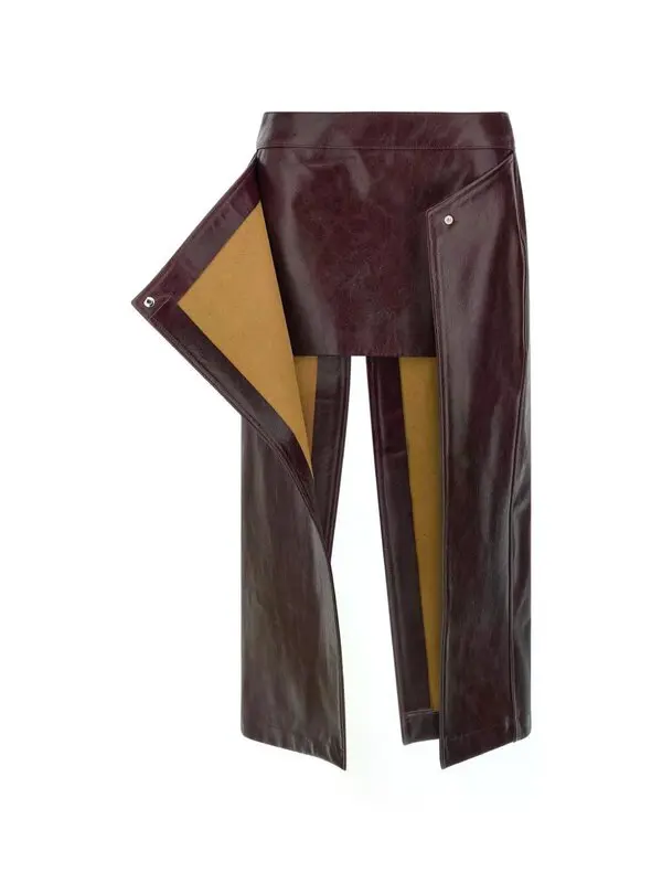 ARMARIUM Ember Asymmetric Leather Midi Skirt - Red