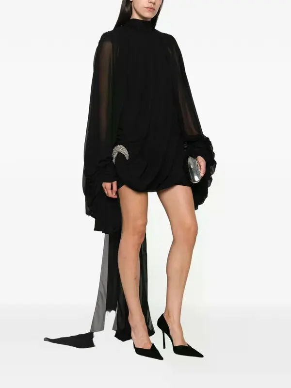 Amen Beaded Draped Mini Dress