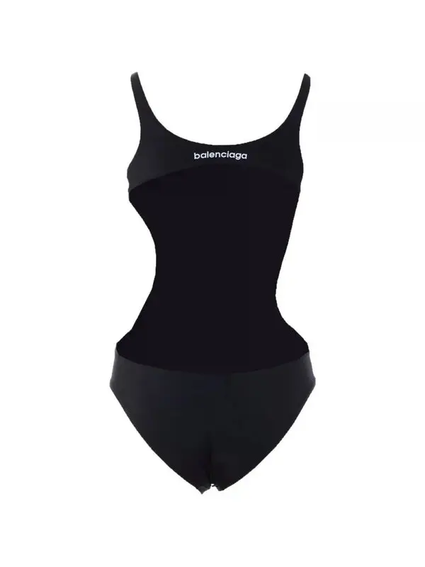 Balenciaga Logo-print Cut-out Swimsuit