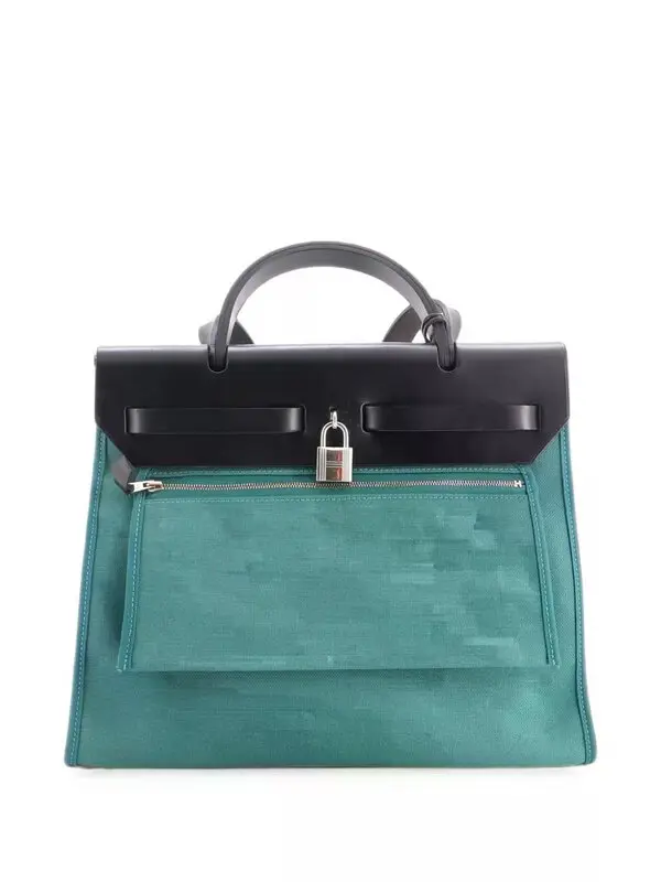 Hermès Herbag Zip Leather And Toile 31 Shoulder Bag