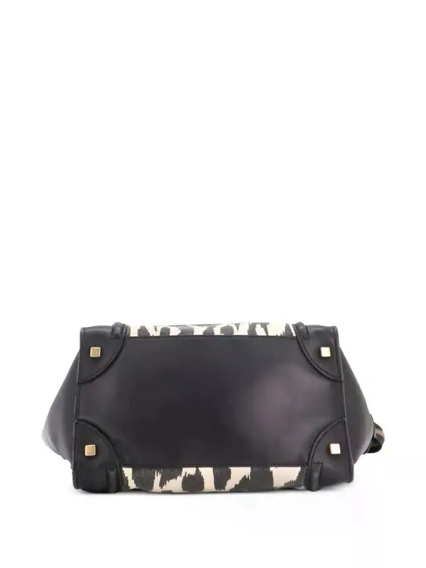 Celine Luggage Bag Printed Canvas And Leather Mini Satchel