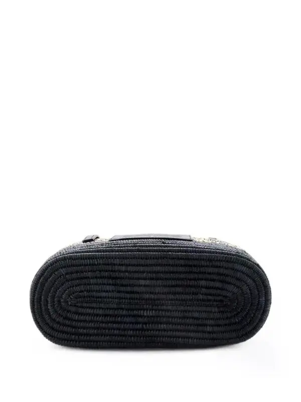 Loewe Square Basket Woven Raffia Small Tote Bag - Black