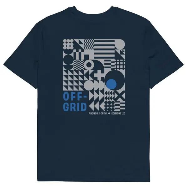 ANCHOR & CREW Navy Twenty Off-grid Editions Organic Cotton T-shirt - Blue