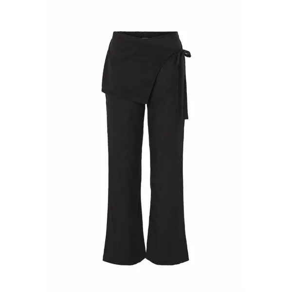 PAR Y ESCALA Straight Leg Wrap Waist Dina Pants