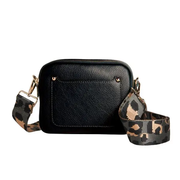 BETSY & FLOSS Sienna Crossbody Bag In With Dark Leopard Strap