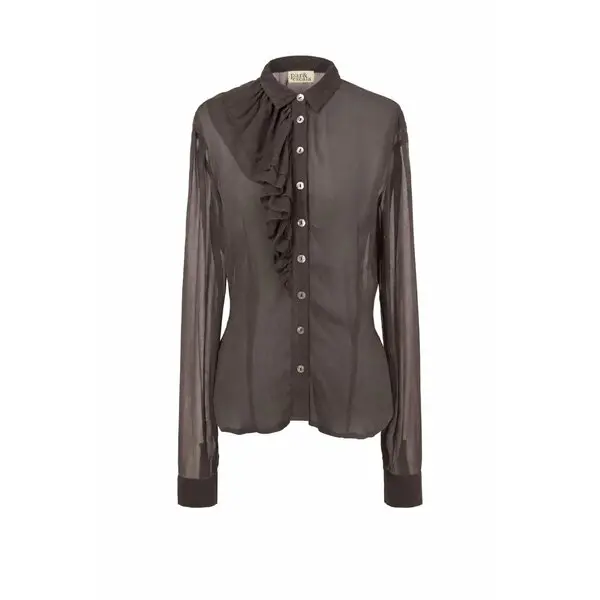 PAR Y ESCALA Giulia Ruffle Chiffon Shirt