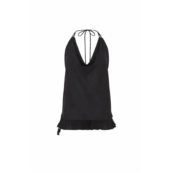 PAR Y ESCALA Embroidered Mirror Ruched Flor Top