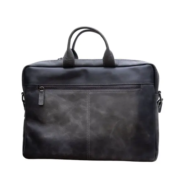 LEATHERE Classic Leather Laptop Bag Hollywood - Grey