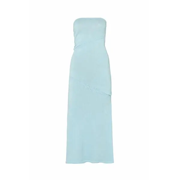 PAR Y ESCALA Tati Strapless Maxi Dress Turquoise