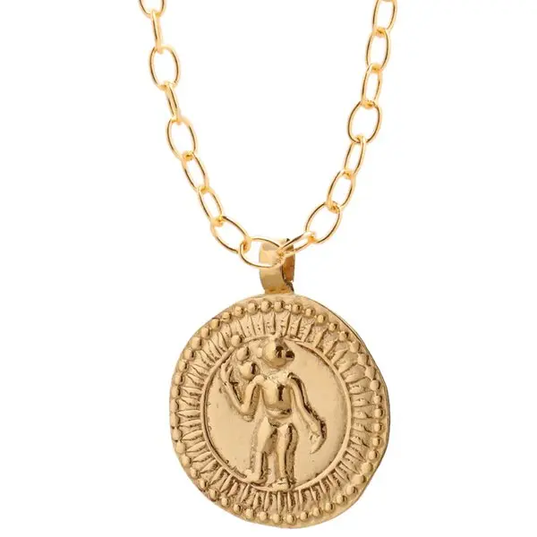 GODDESS CHARMS Aquarius Zodiac Charm Necklace Set Vermeil