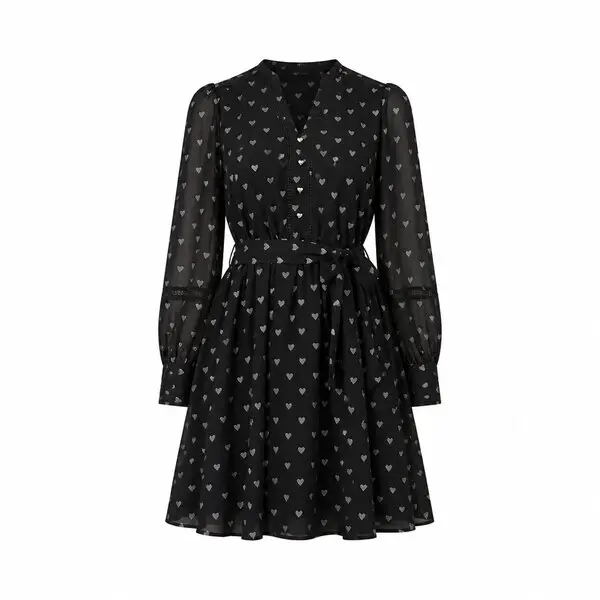 YUMI Heart Print Mini Dress