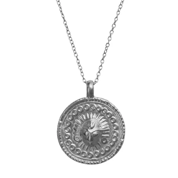 GODDESS CHARMS Sun God Charm Necklace Lord Surya Charm - Silver