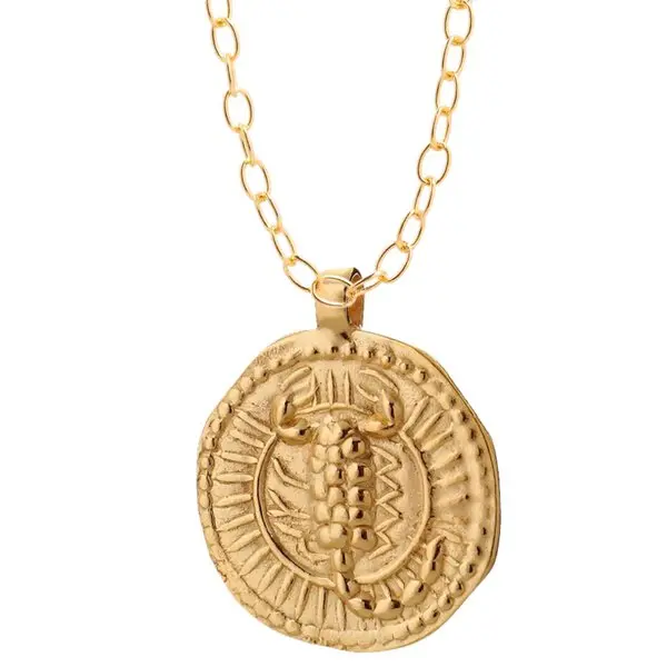 GODDESS CHARMS Scorpio Zodiac Charm Necklace Set Vermeil