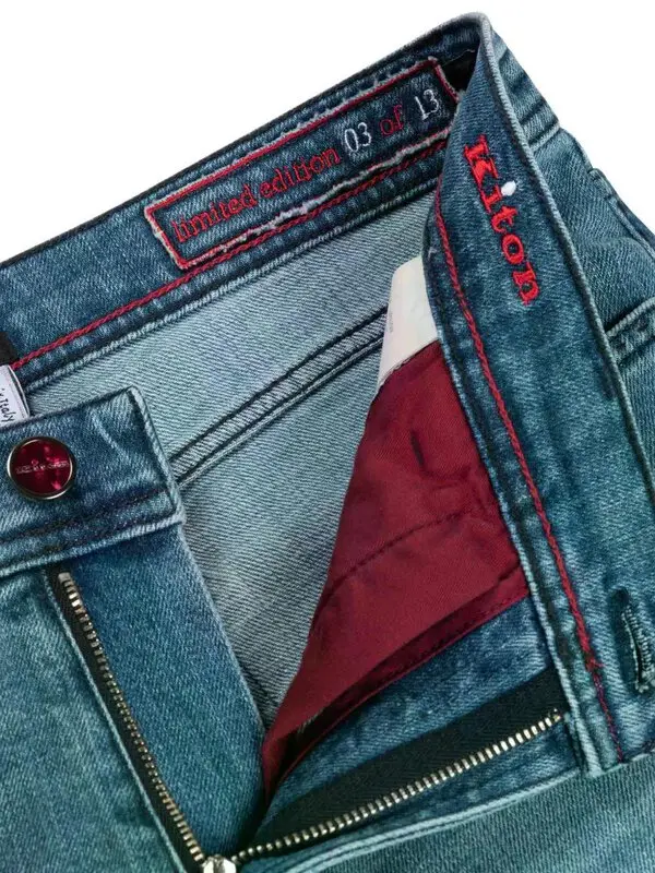 Kiton Faded Straight-leg Jeans