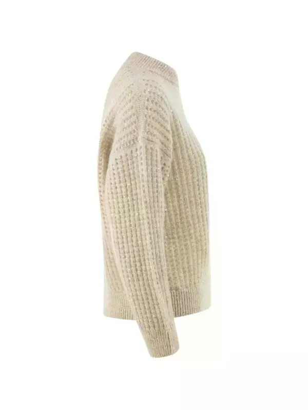 Peserico Waffle-knit Sequin-embellished Cardigan